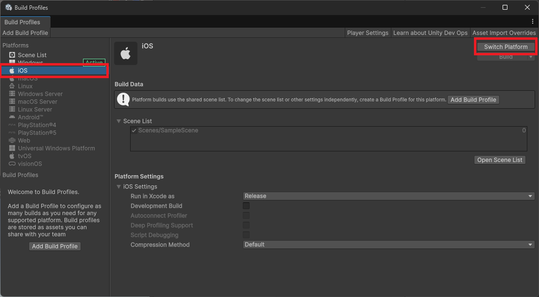 【Unity×iOS】iOSアプリをビルドするためのビルド設定 | Build Profiles(Build Settings ...