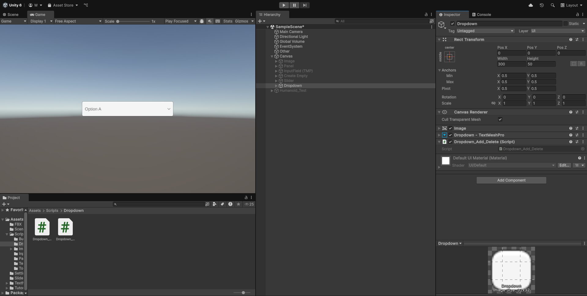 【Unity】Dropdownの選択肢をスクリプトで追加・削除する方法｜Wamutai Tech